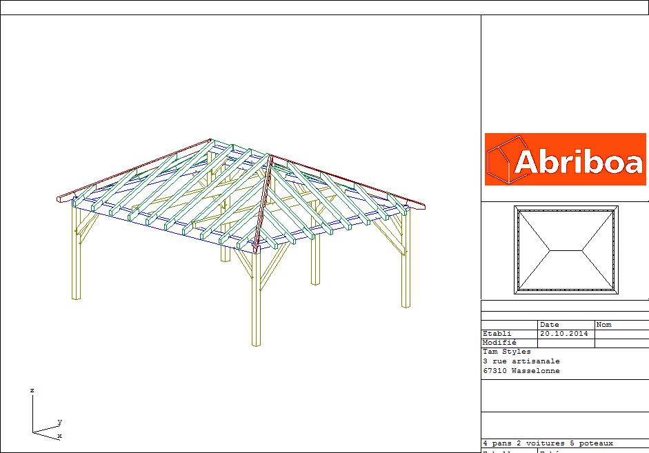 Abriboa - Charpente pour structure à 1 pan - vente en ligne d'abris en ...